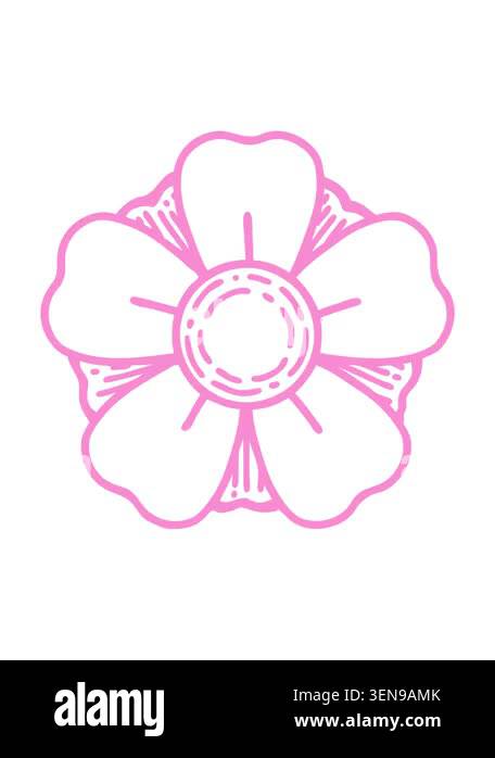 pixelize effect animation of tattoo in black line style of a flower ...