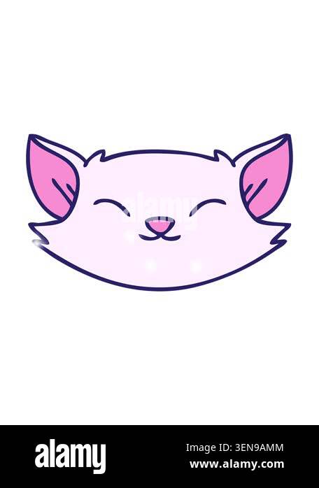 glitter effect animation of hand drawing of cartoon cat Stock Video ...