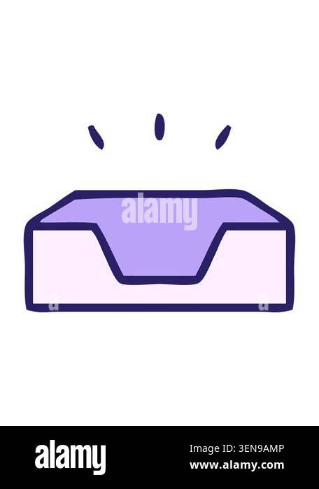 shaking motion animation of cute cartoon of a empty in tray Stock Video ...