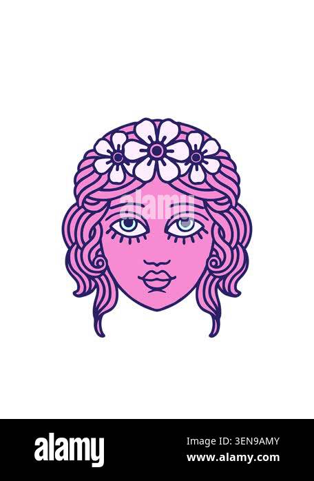 blinking radial lines animation of tattoo in traditional style of ...