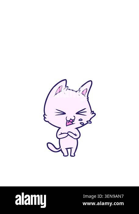 jumping motion animation of a cartoon cat hissing Stock Video Footage ...