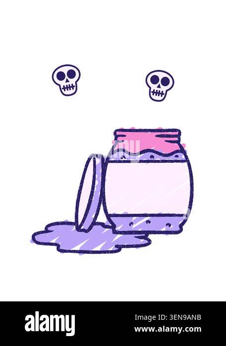 spinning skulls animation of Jam Jar Drawing Stock Video Footage - Alamy