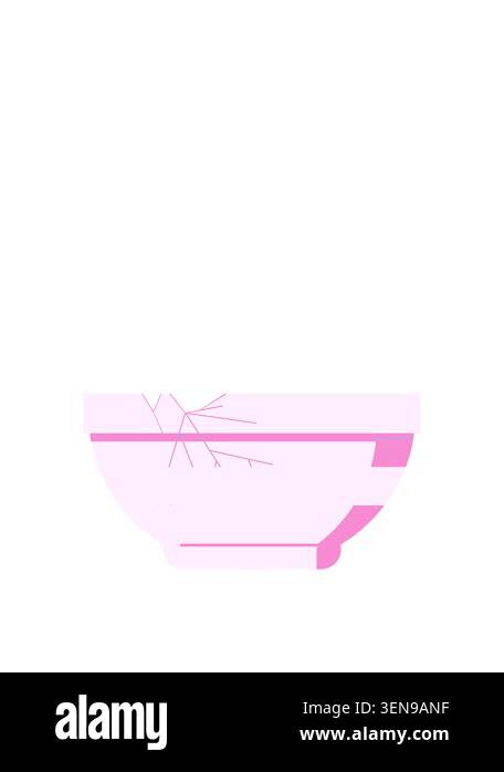 stretching up animation of cracked bowl graphic vector illustration ...