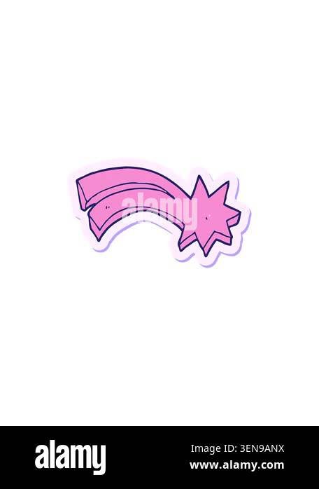 starburst effect animation of sticker of a cartoon decorative shooting ...
