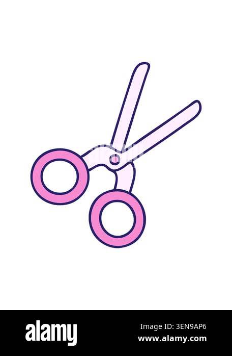 pressure popping animation of cartoon of a pair of scissors Stock Video ...