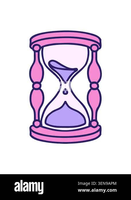 pixelize effect animation of iconic tattoo style image of an hour glass ...