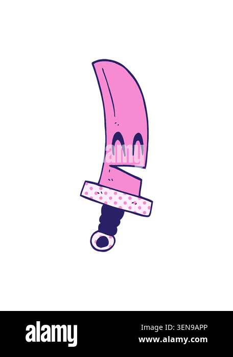 pixelize effect animation of cartoon doodle happy magical sword Stock ...