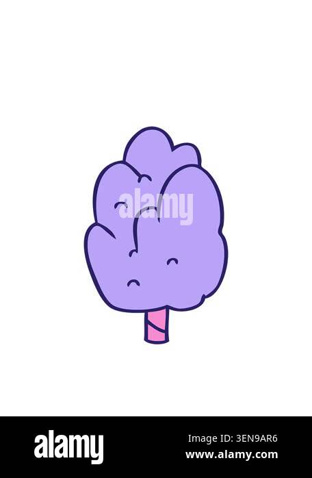 bobbing motion animation of doodle single green tree Stock Video ...
