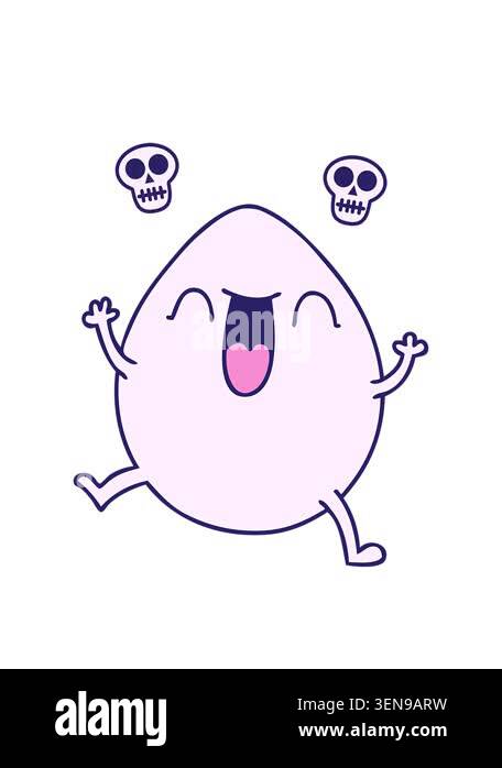spinning skulls animation of cartoon egg Stock Video Footage - Alamy
