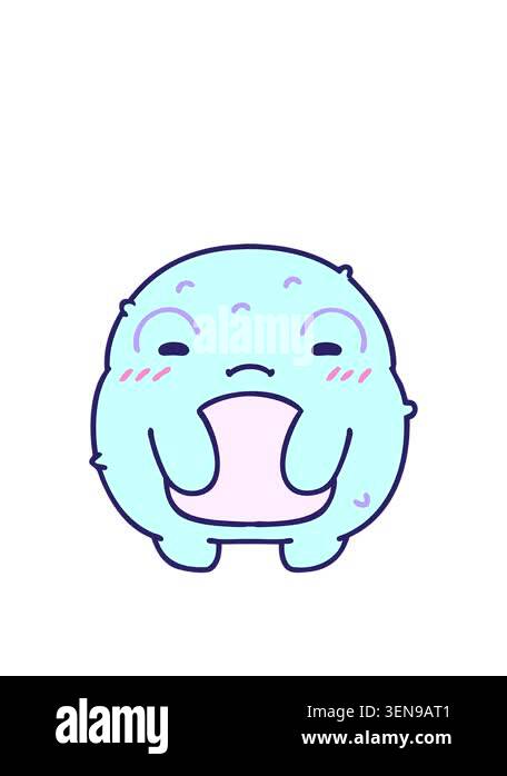 stretching up animation of cartoon of a sad little toad Stock Video ...