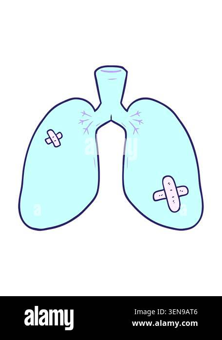 power up animation of cartoon repaired lungs Stock Video Footage - Alamy