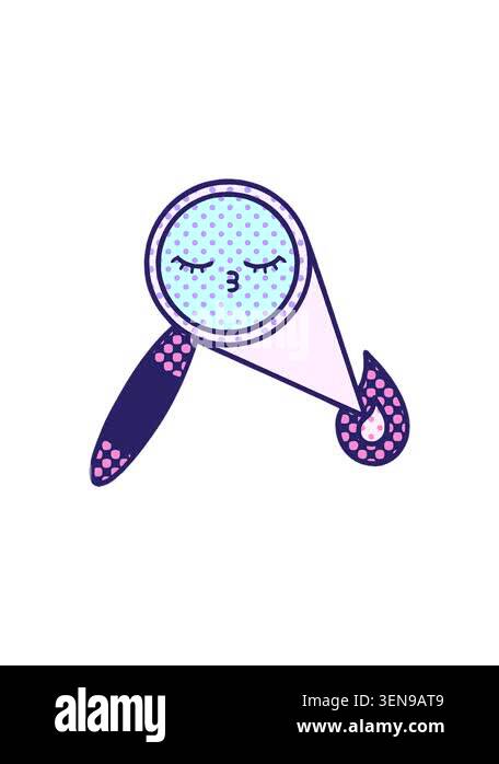 popping motion animation of comic book style cartoon of a magnifying ...
