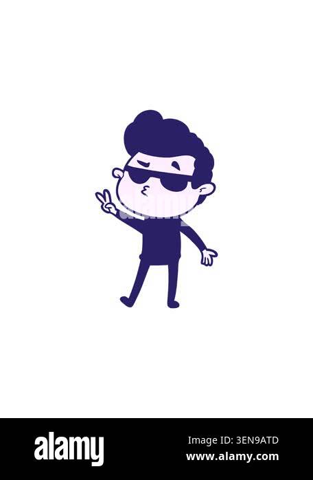radioactive glowing animation of cool guy cartoon Stock Video Footage ...