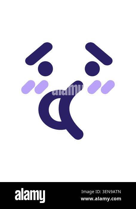 power up animation of nervous talking face icon Stock Video Footage - Alamy
