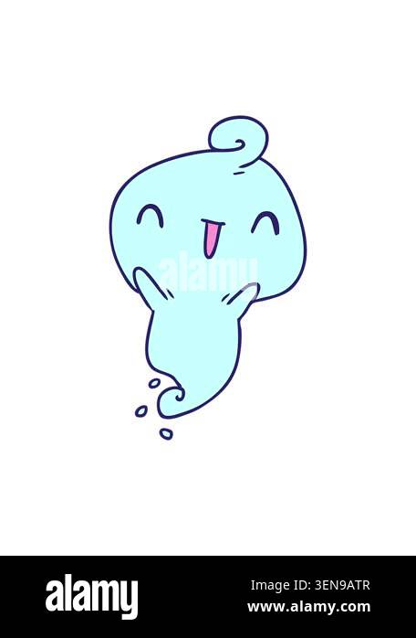 bob and pause animation of cartoon illustration kawaii cute ghost Stock ...