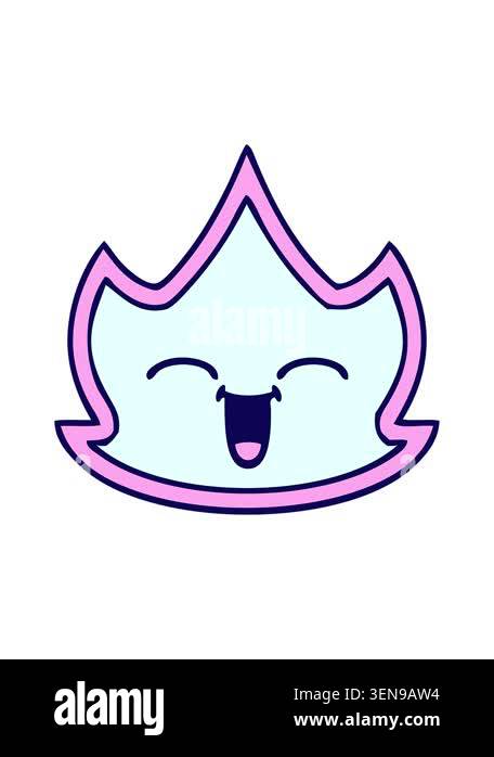 neon light effect animation of cute cartoon of a fire design Stock ...