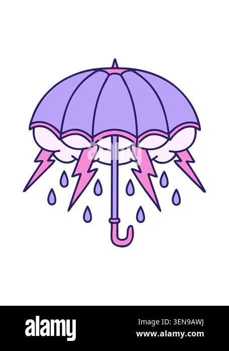 pressure popping animation of image of an umbrella design Stock Video ...