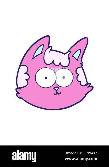 popping motion animation of cartoon cat face Stock Video Footage - Alamy