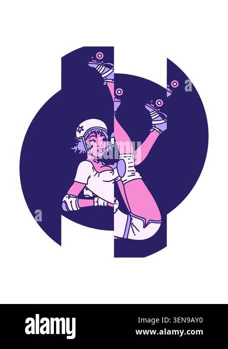 splitting motion animation of tattoo in traditional style of a pinup ...