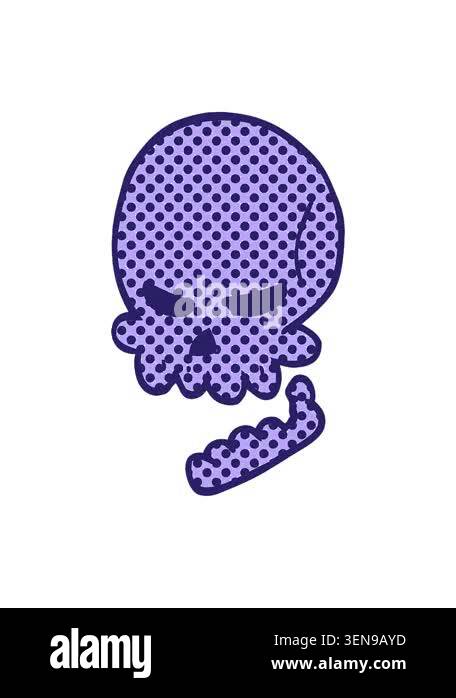 bob and pause animation of cartoon halloween skull Stock Video Footage ...