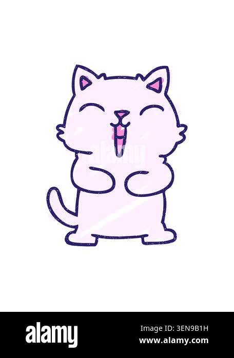 attention grabbing animation of Cute Cat Chalk Drawing Stock Video ...