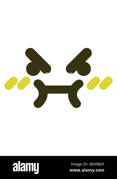 changing color animation of determined face icon Stock Video Footage ...