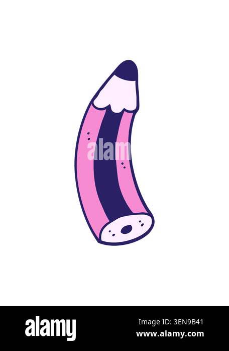 pressure popping animation of hand drawn doodle style cartoon pencil ...
