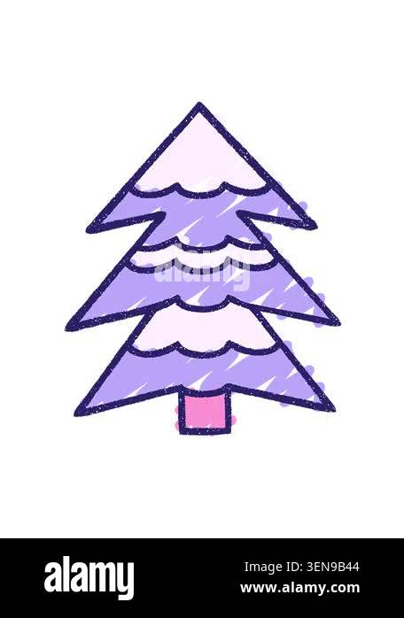 jiggle motion animation of Winter Tree Chalk Drawing Stock Video ...