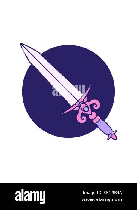 pixelize effect animation of iconic tattoo style image of a dagger ...