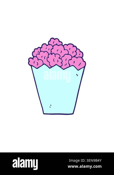 attention grabbing animation of a doodle of popcorn Stock Video Footage ...