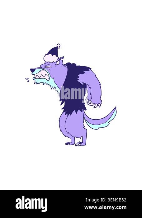 attention grabbing animation of angry werewolf hand drawn line drawing ...