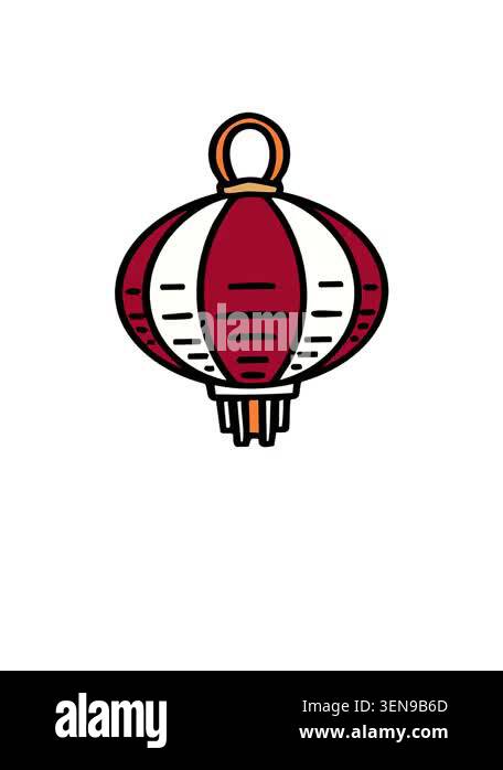 rise and float animation of a japanese hanging lantern traditionally ...