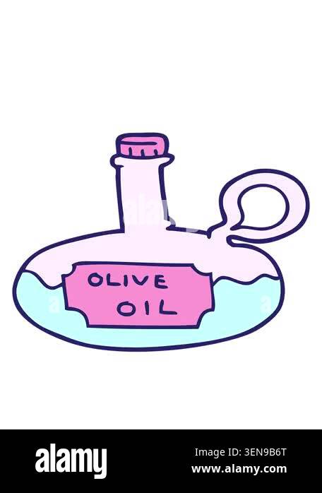 bobbing motion animation of cartoon doodle olive oil Stock Video ...