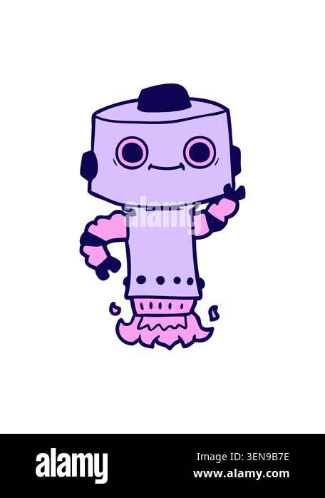 neon light effect animation of cartoon robot image Stock Video Footage ...