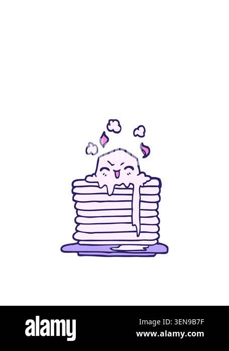 rise and float animation of hand drawn doodle style cartoon butter ...
