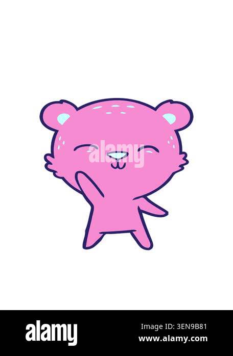 bobbing motion animation of a happy cartoon bear Stock Video Footage ...
