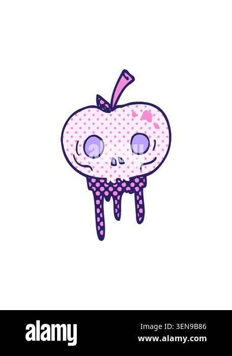 spinning motion animation of comic book style cartoon halloween apple ...