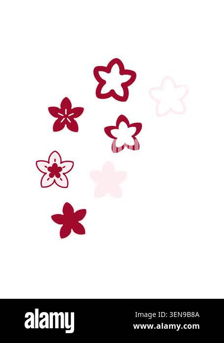 vibrating motion animation of japanese floral pattern made of flower ...