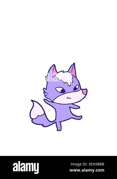 jumping motion animation of friendly cartoon wolf dancing Stock Video ...