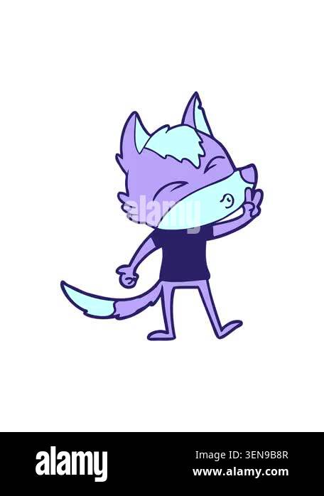 pixelize effect animation of fox cartoon character illustration Stock ...