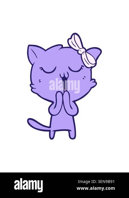 bobbing motion animation of a cartoon of neon cat Stock Video Footage ...