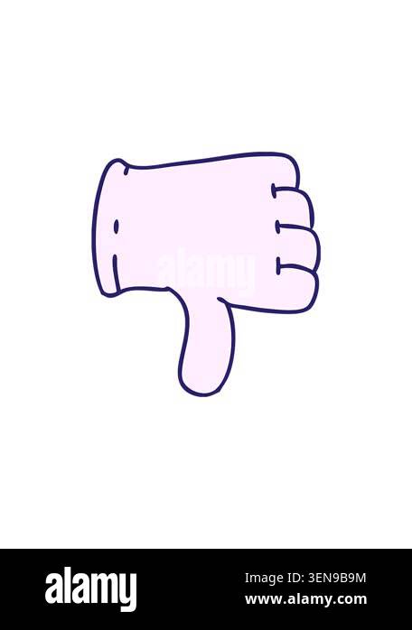 sales flash animation of cartoon glove giving thumbs down symbol Stock ...
