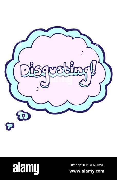 jiggle and pause animation of disgusting word thought bubble cartoon ...