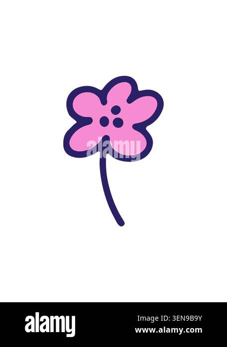 splitting effect animation of simple flower image Stock Video Footage ...