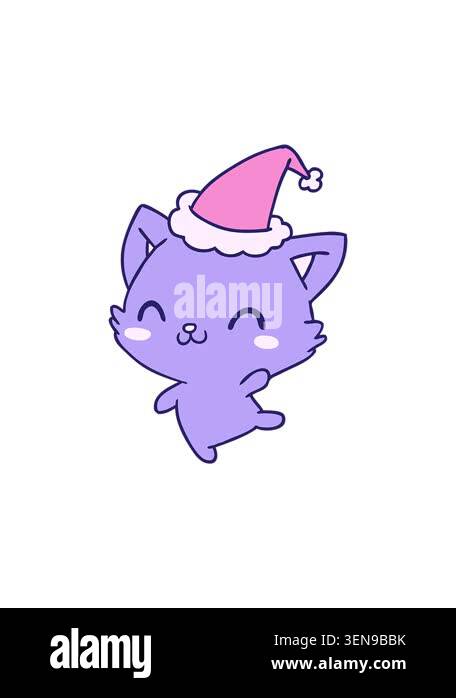 attention grabbing animation of hand drawn christmas cartoon of kawaii ...