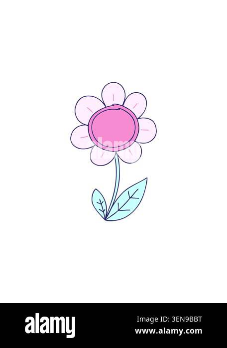 splitting effect animation of quirky cartoon daisy Stock Video Footage ...