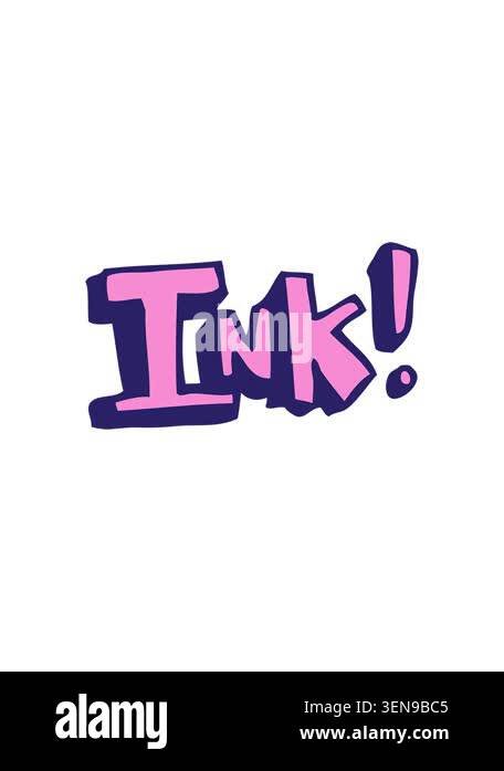 attention grabbing animation of ink cartoon Stock Video Footage - Alamy