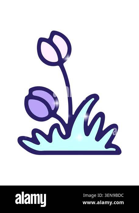 glitter effect animation of cute simple tulip flower design Stock Video ...