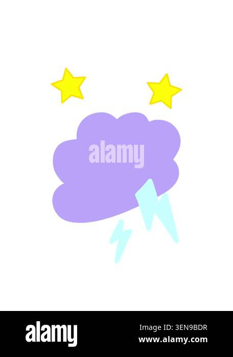 spinning stars animation of storm cloud cartoon Stock Video Footage - Alamy