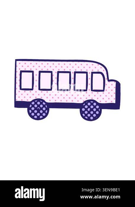 vibrating motion animation of comic book style cartoon of a school bus ...